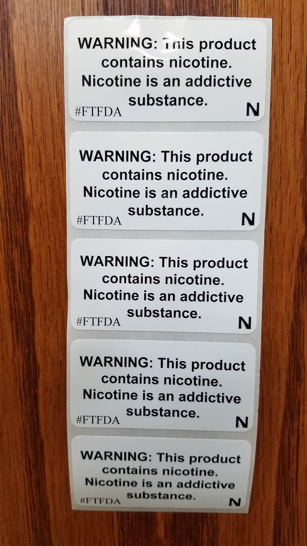 WARNING: This product contains nicotine stickers - Strip of 5 ...
