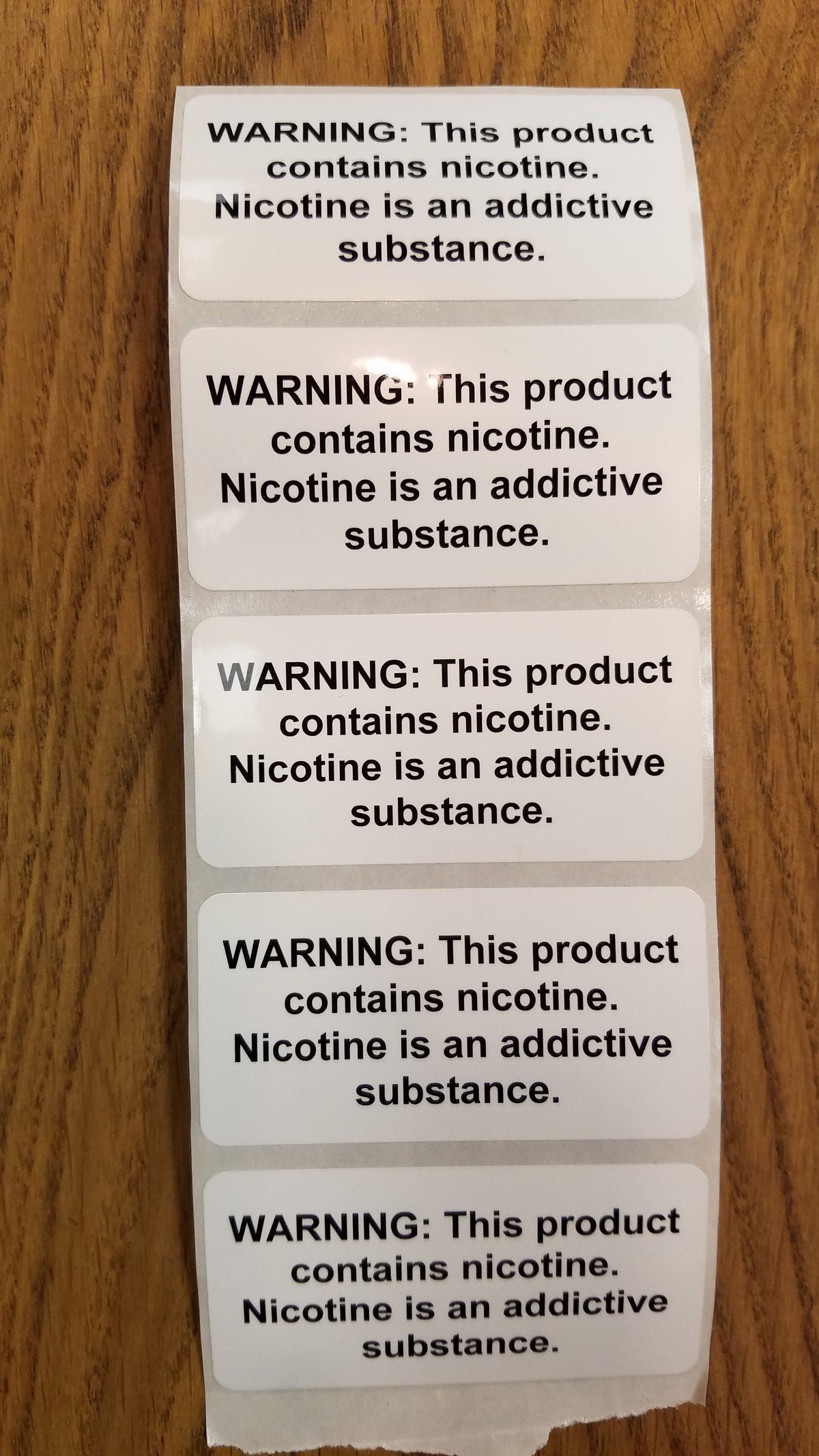 WARNING: This product contains nicotine stickers - Strip of 5 ...